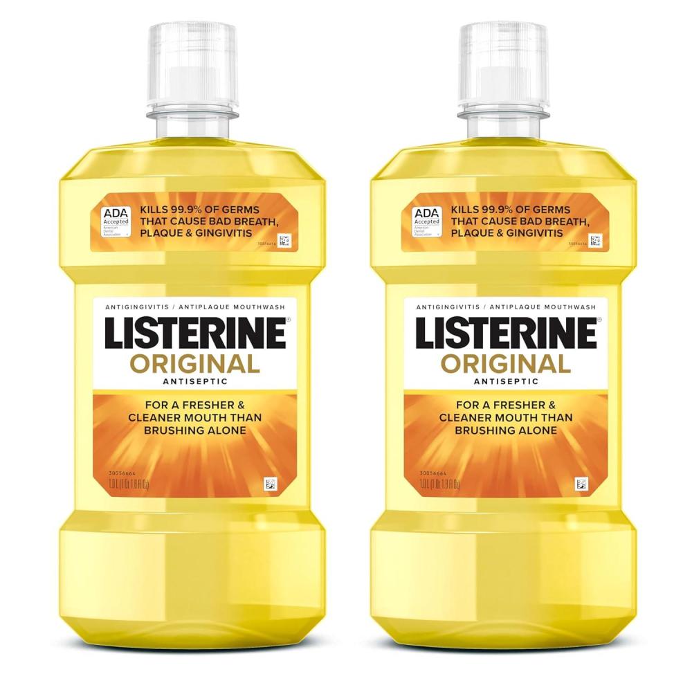 Listerine Original Antiseptic Oral Care Mouthwash to Kill 99% of Germs ...